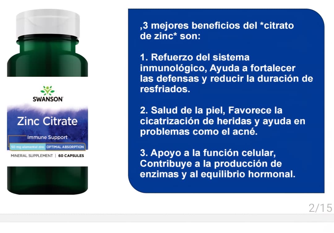 Zinc citrate – Are Tiendas Honduras
